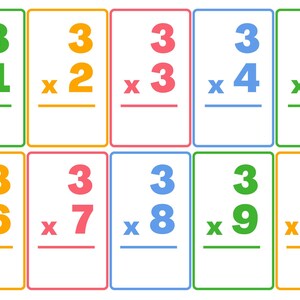 Multiplication Flash Cards ( Digital, Printable) - Etsy
