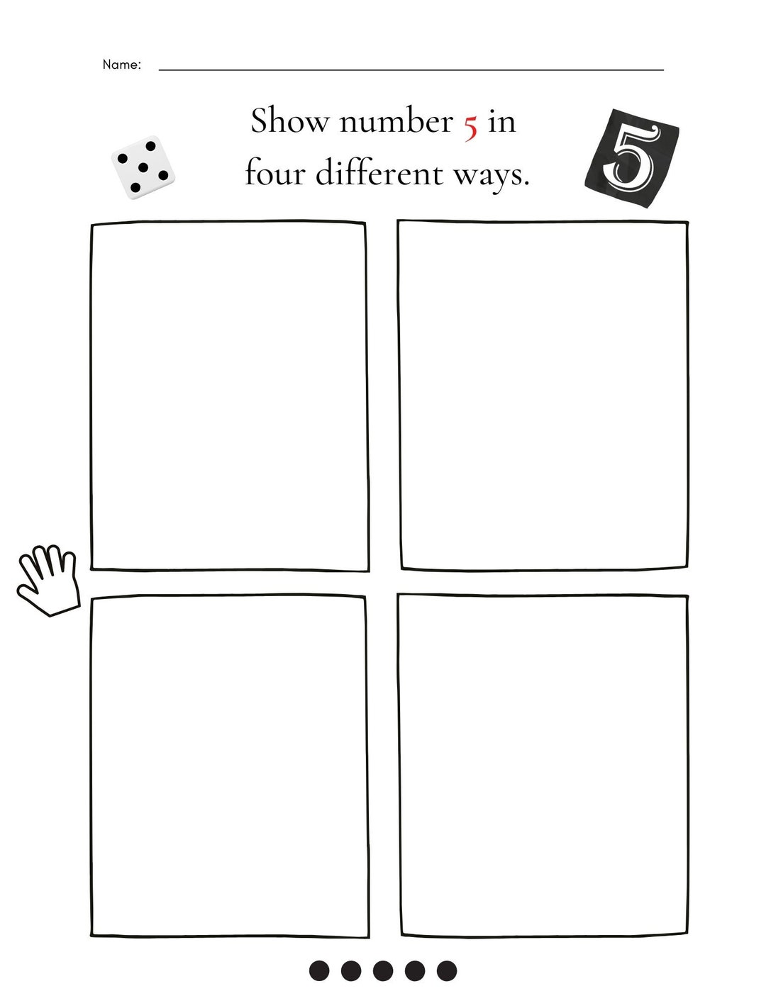 Four Ways to Show # 5 and # 10 Activity (digital , Printable) - Etsy