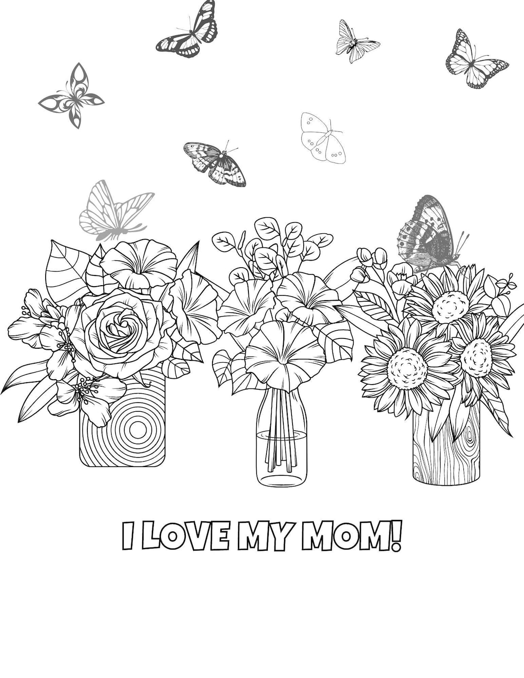 MOM Coloring Page ( Digital, Printable ) - Etsy