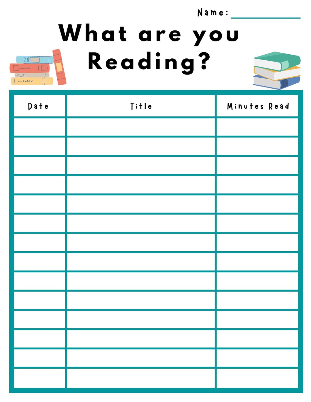 Reading Log ( Digital, Printable ) - Etsy