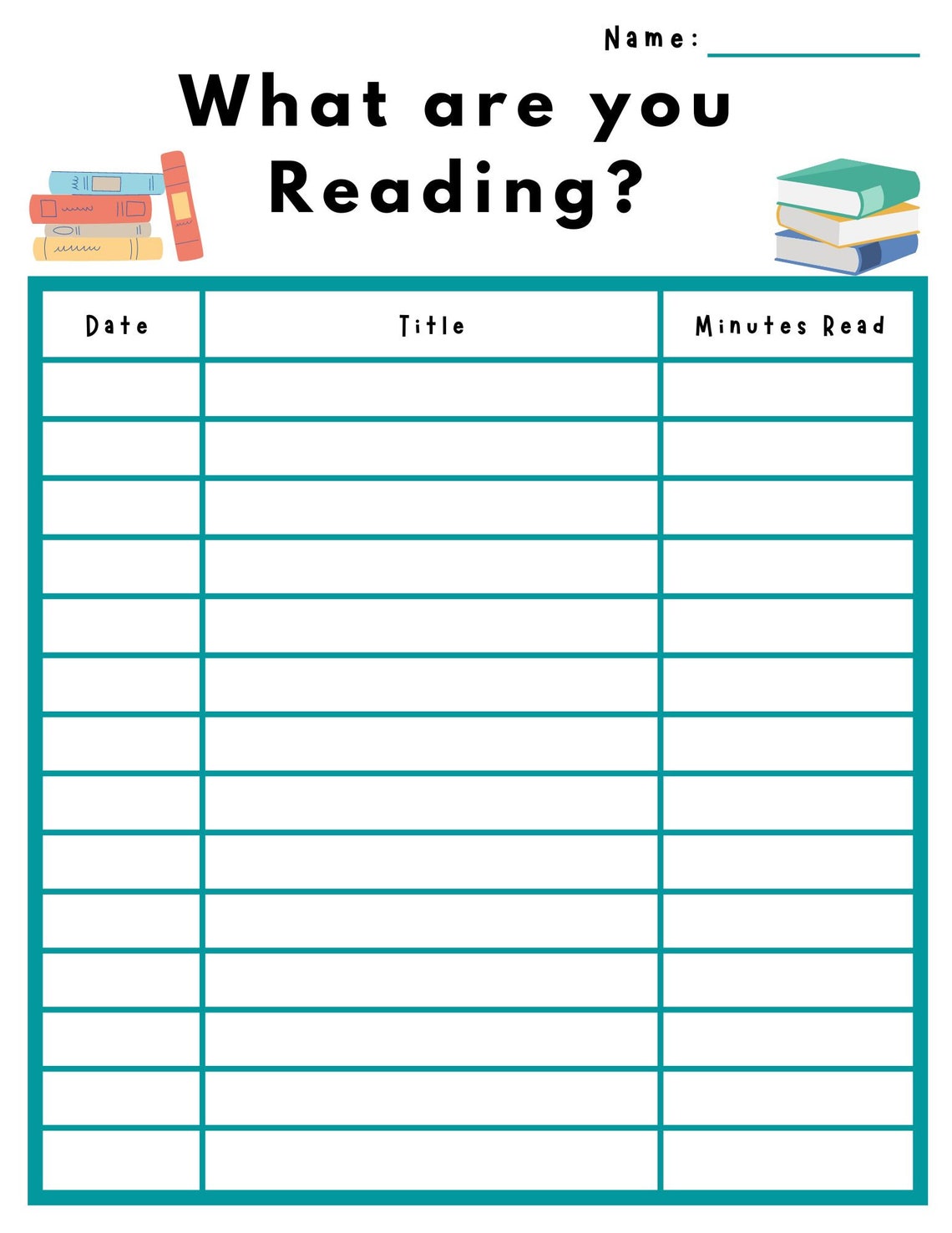 Reading Log ( Digital, Printable ) - Etsy