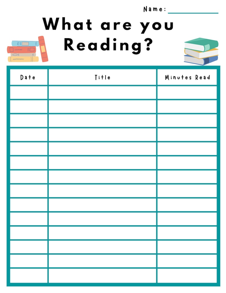 Reading Log ( Digital, Printable ) - Etsy