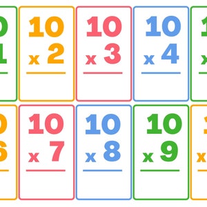 Multiplication Flash Cards ( Digital, Printable) - Etsy