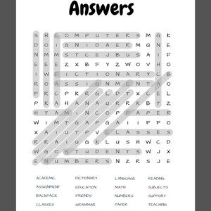 Back to School Word Search ( Digital, Printable) - Etsy
