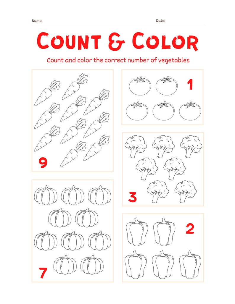 Count and Colour Book ( Digital, Printable) - Etsy