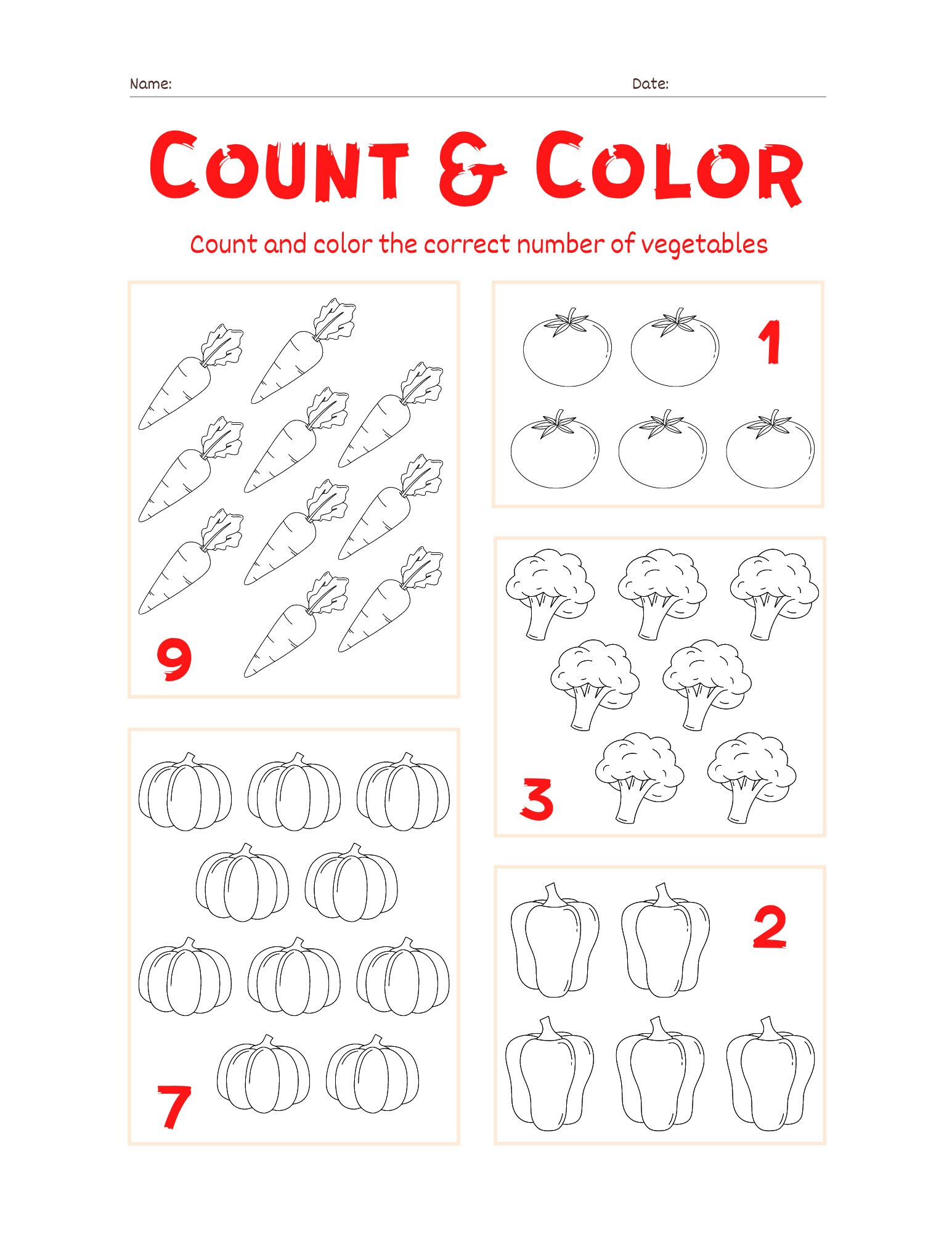 Count and Colour Book Digital Printable - Etsy