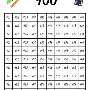 1-1000 Number Charts ( Digital, Printable) - Etsy UK