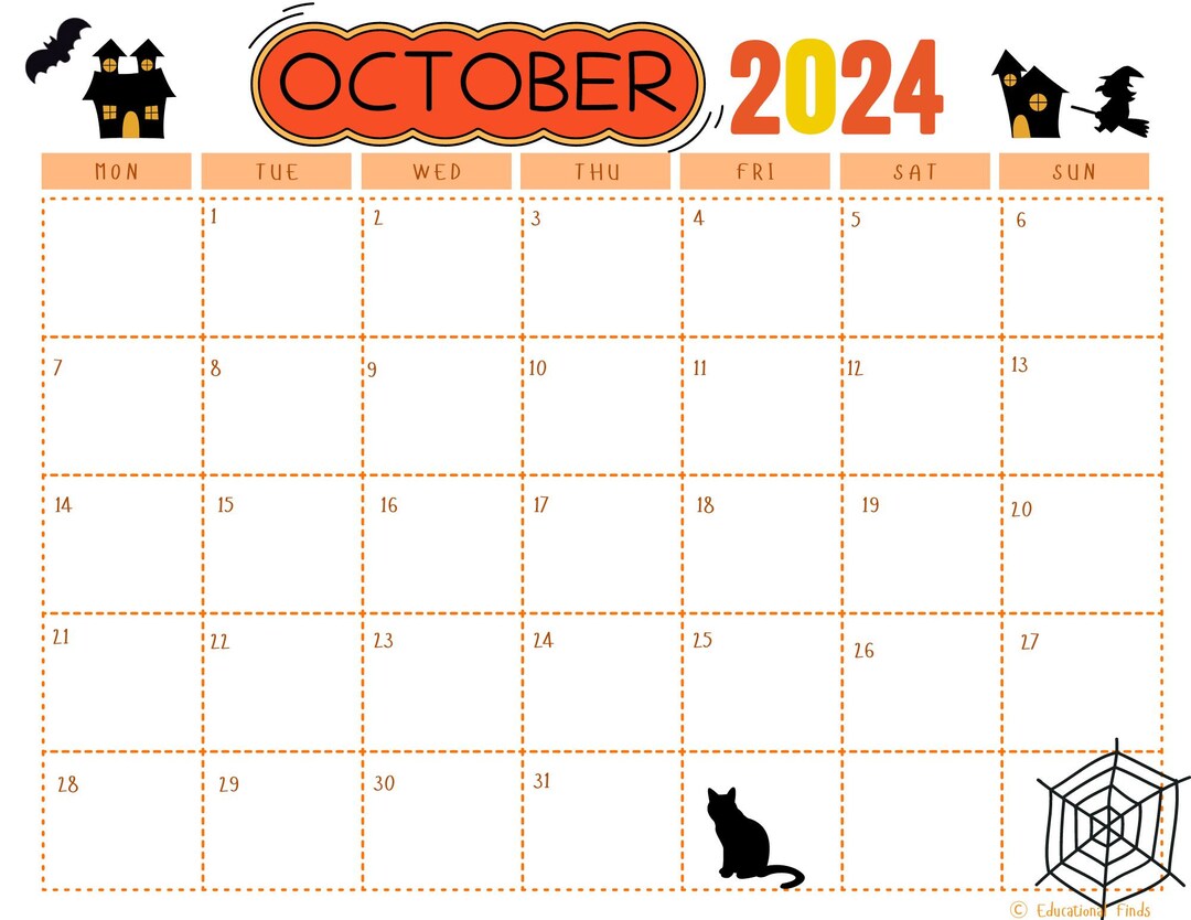 October 2024 Calendar digital, Printable - Etsy Israel