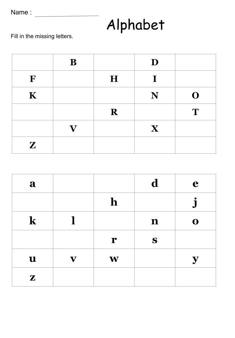 Missing Alphabet Letters Worksheet, Digital Printable - Etsy