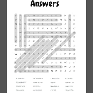 Back to School Word Search ( Digital, Printable ) - Etsy
