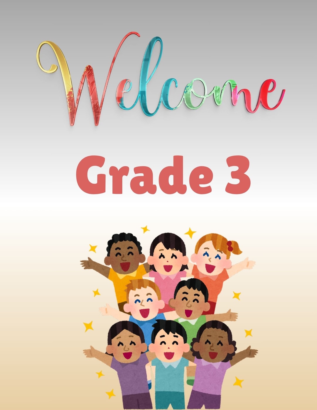 Welcome Grade 3 Poster (digital, Printable) - Etsy