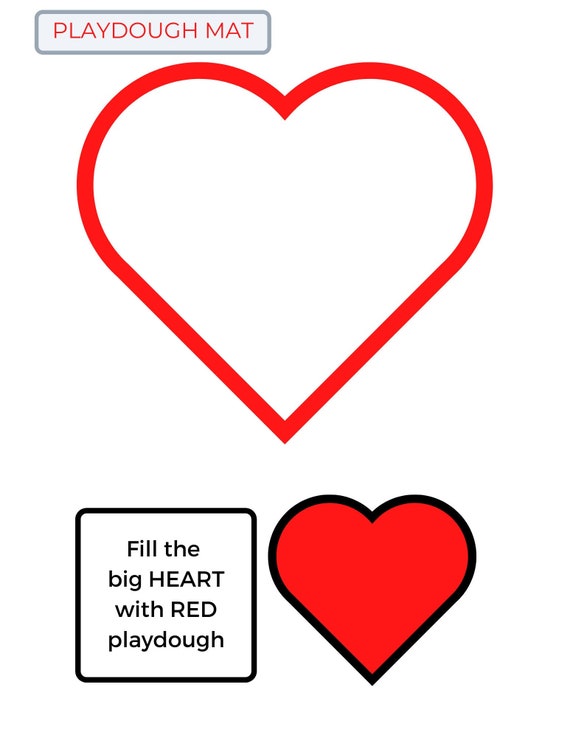 Heart Playdough Mat Digital Printable | Etsy