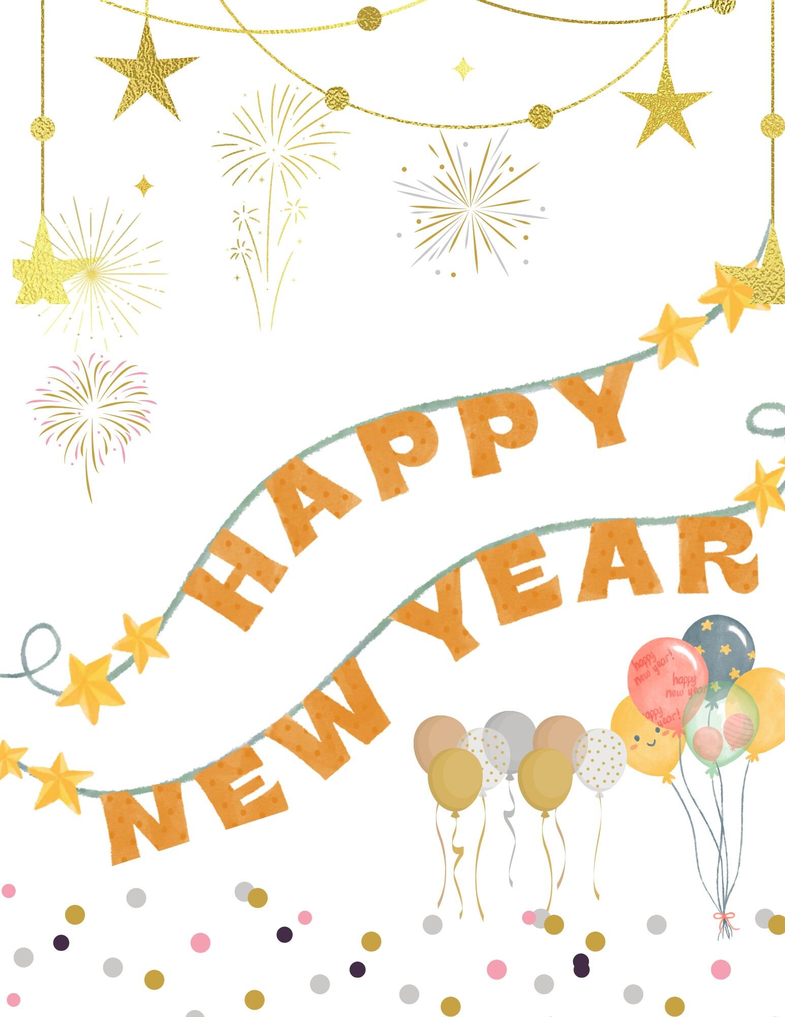 Happy New Year ( Unframed ,digital, Printable ) - Etsy