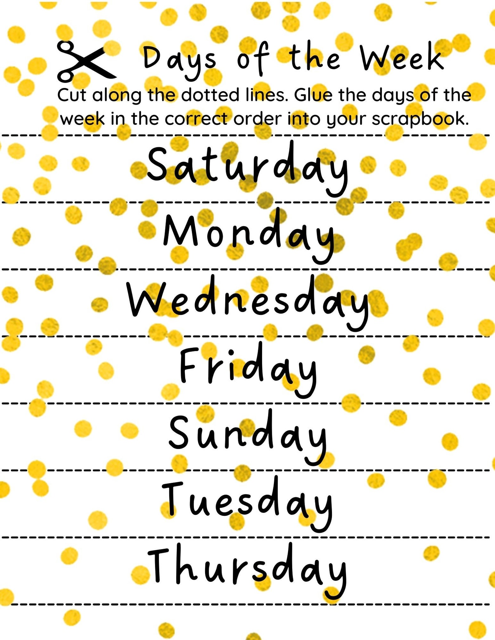 Days of the Week Writing/tracing Practice ( Digital , Printable ) 3 ...
