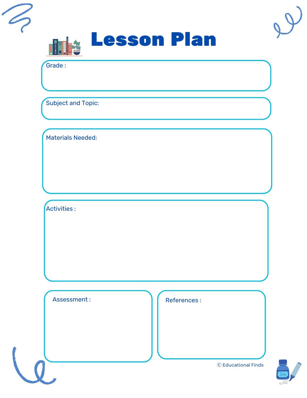 Simple Lesson Plan ( Digital , Printable ) - Etsy