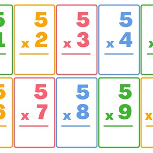 Multiplication Flash Cards ( Digital, Printable) - Etsy
