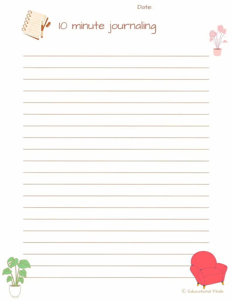 10-minute Journaling (digital, Printable) - Etsy