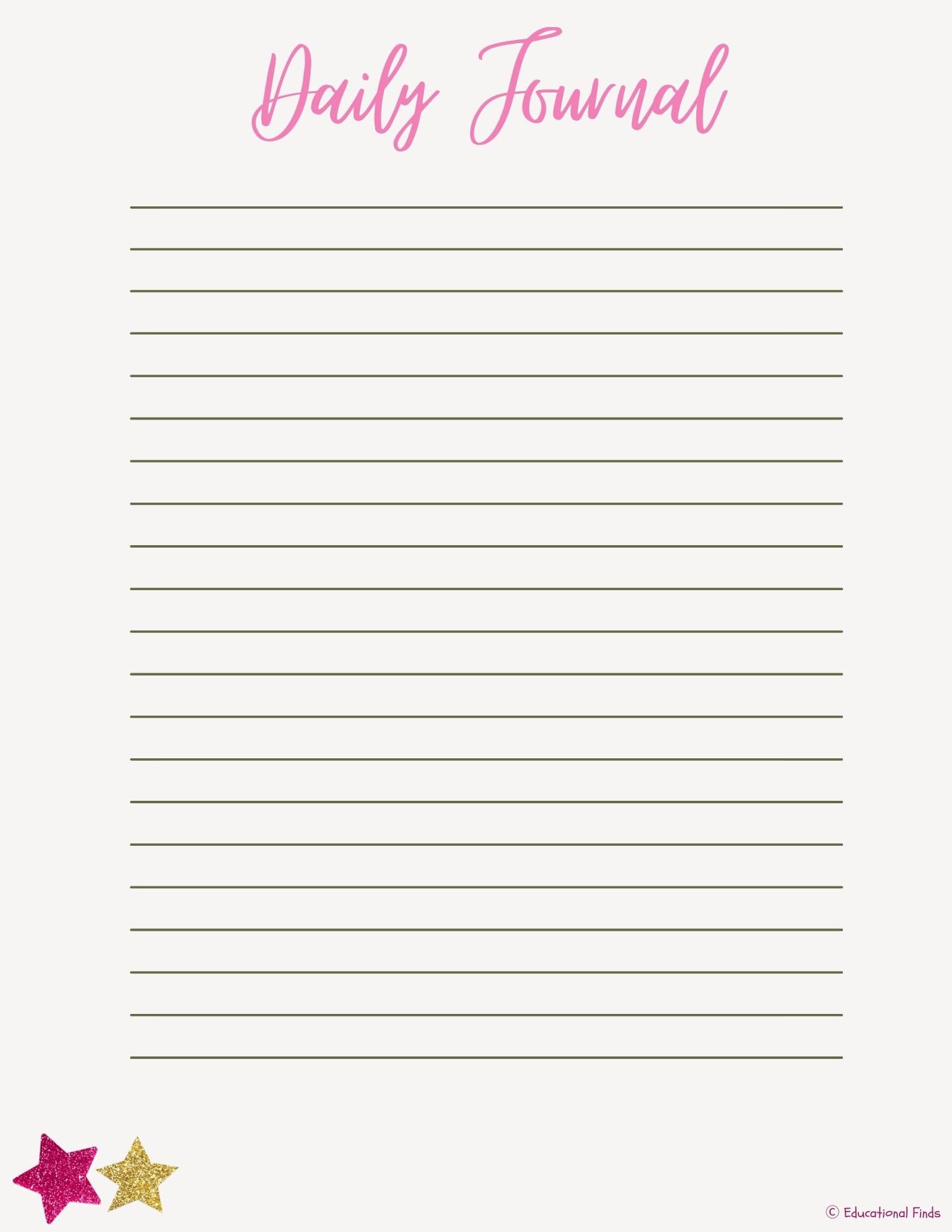 Daily Journal in Pink Digital, Printable - Etsy