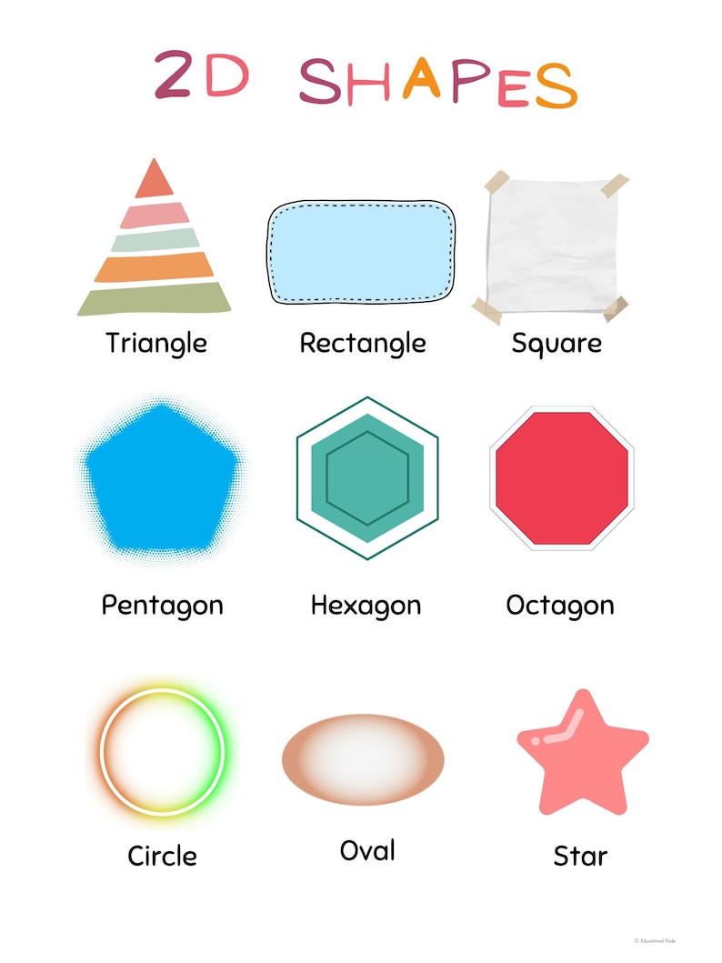 2D Geometric Shapes Poster (digital Poster) - Etsy