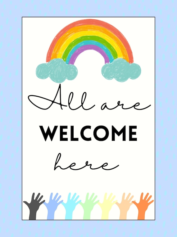 All Are Welcome Here Poster digital Printable - Etsy