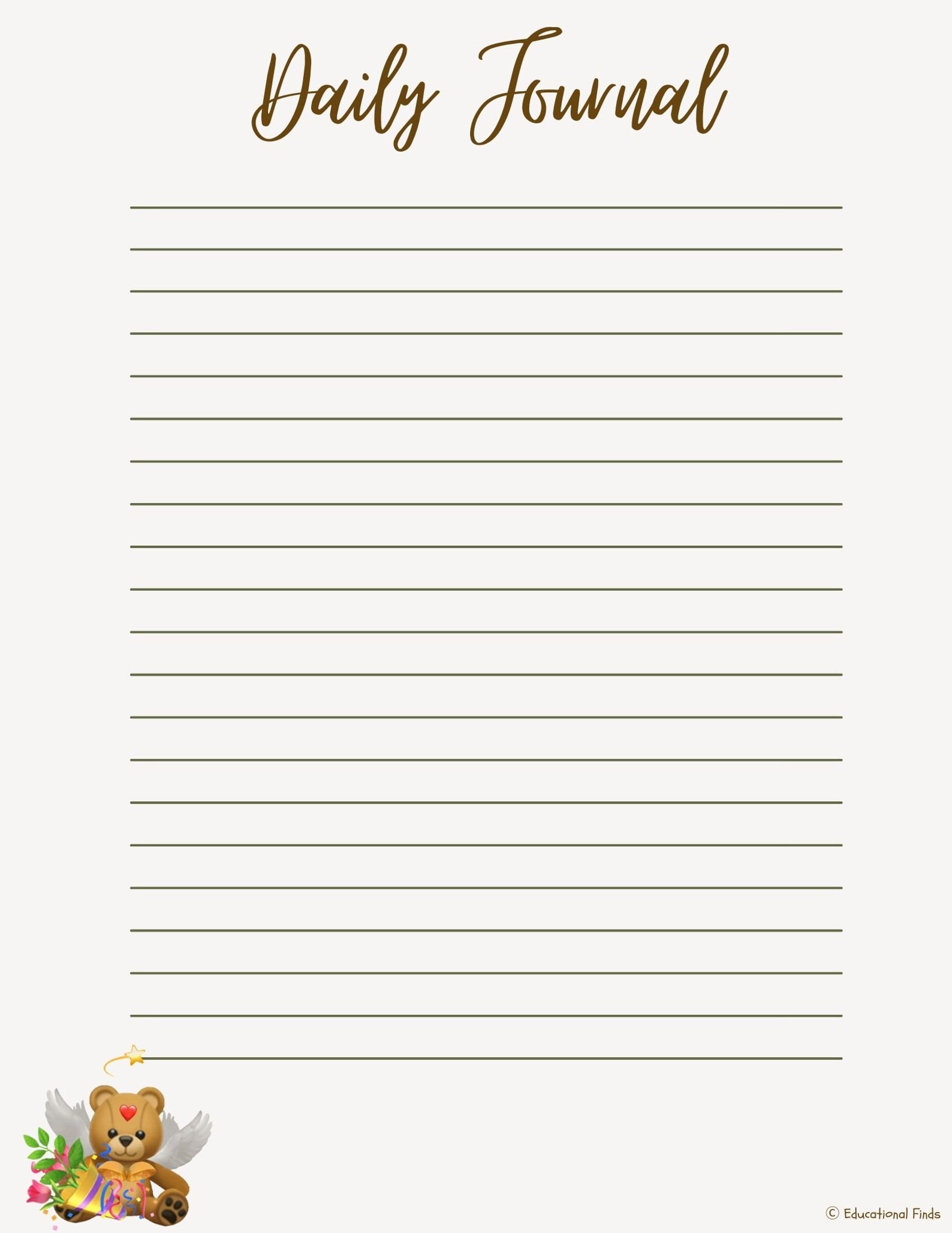 Daily Journal Printable | 10‑page Digital Planner for Reflection ...