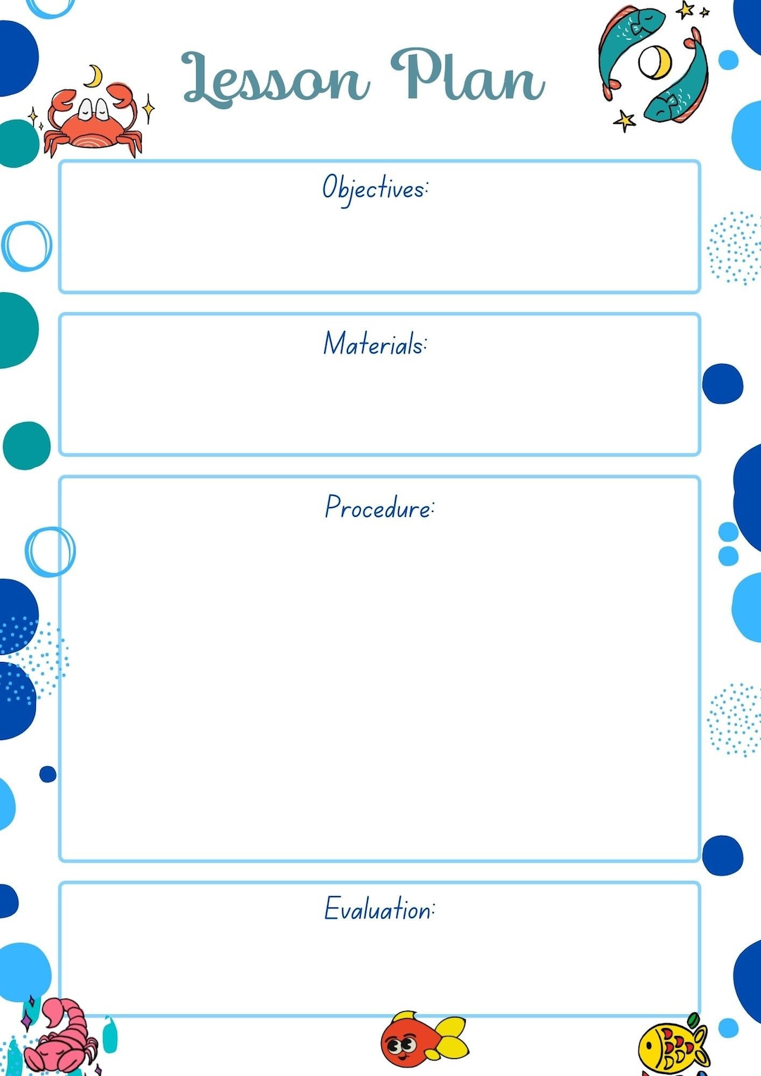 Lesson Template Bundle of 3 ( Digital, Printable ) - Etsy
