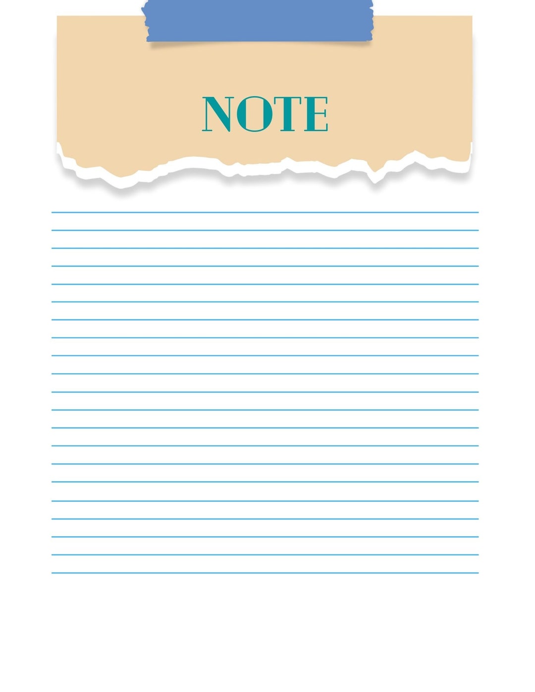 Note Template (digital, Printable) - Etsy