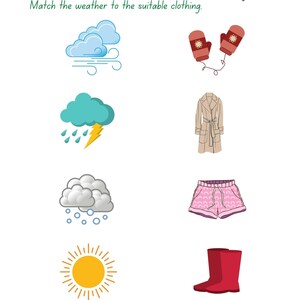Weather Activity Book ( Digital , Printable, 6 Pages) - Etsy