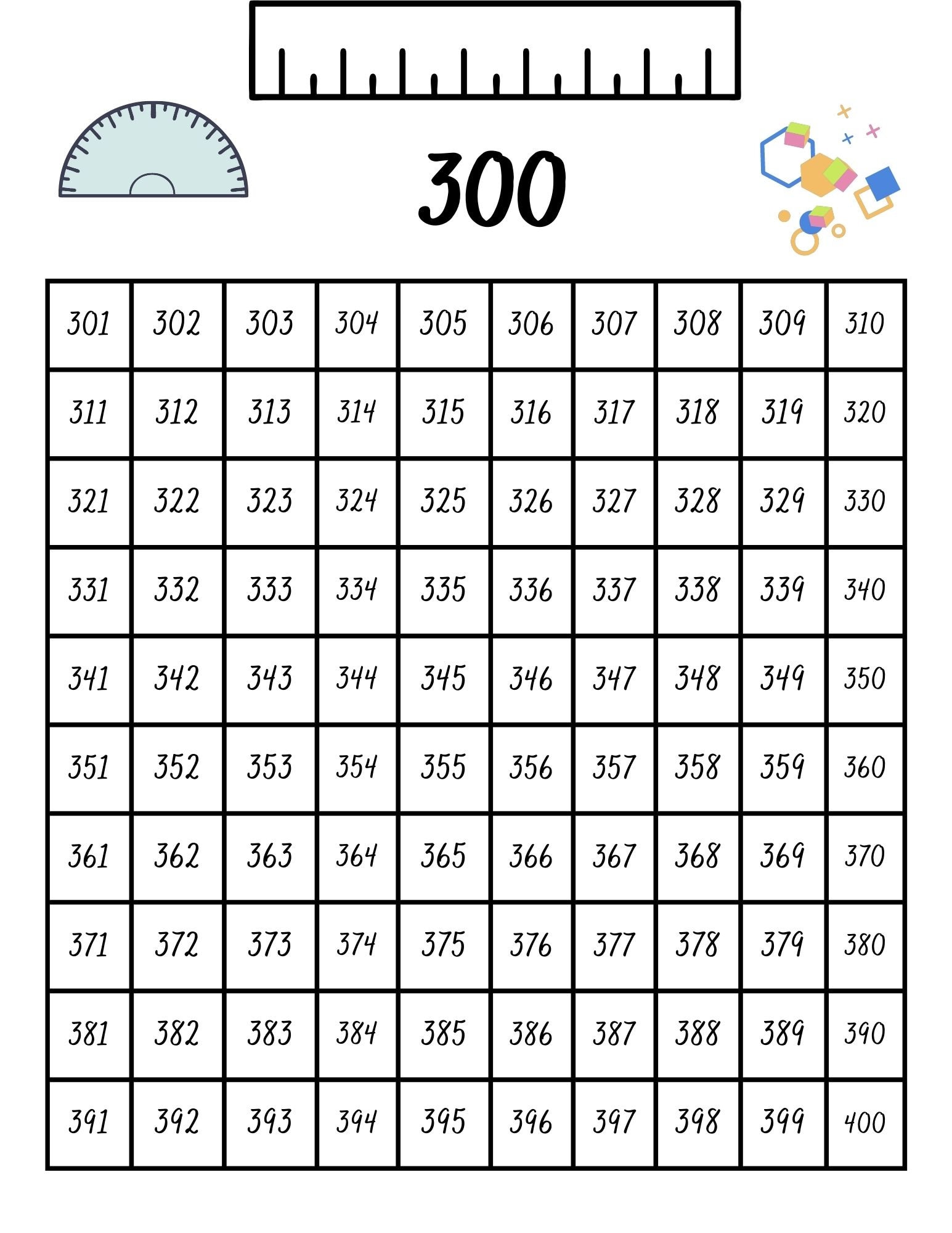 1-1000 Number Charts ( Digital, Printable) - Instant Download - Etsy