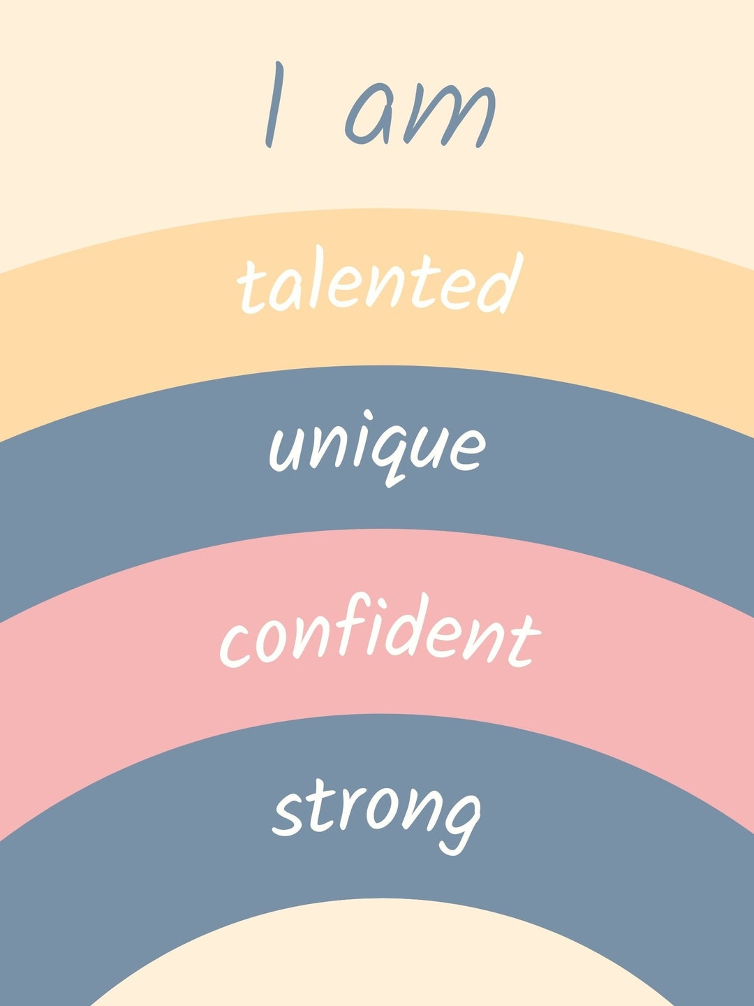 Rainbow Kids Affirmations Poster (unframed, Digital, Printable) - Etsy