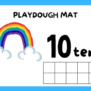 Playdough Mat, Ten Frame, Numbers 1-10 ( Digital, Printable) - Etsy