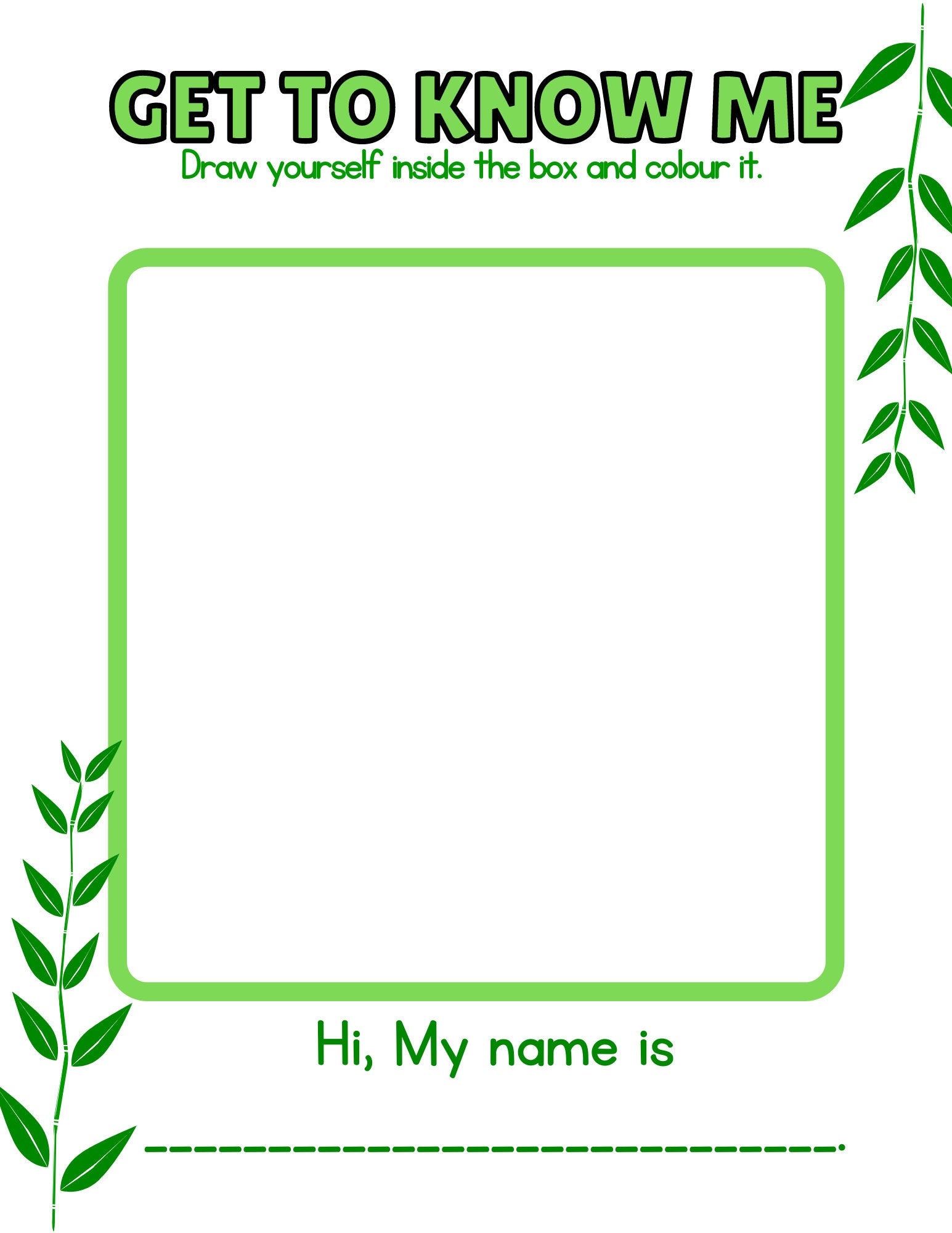 Get to Know Me Template Activity digital and Printable - Etsy