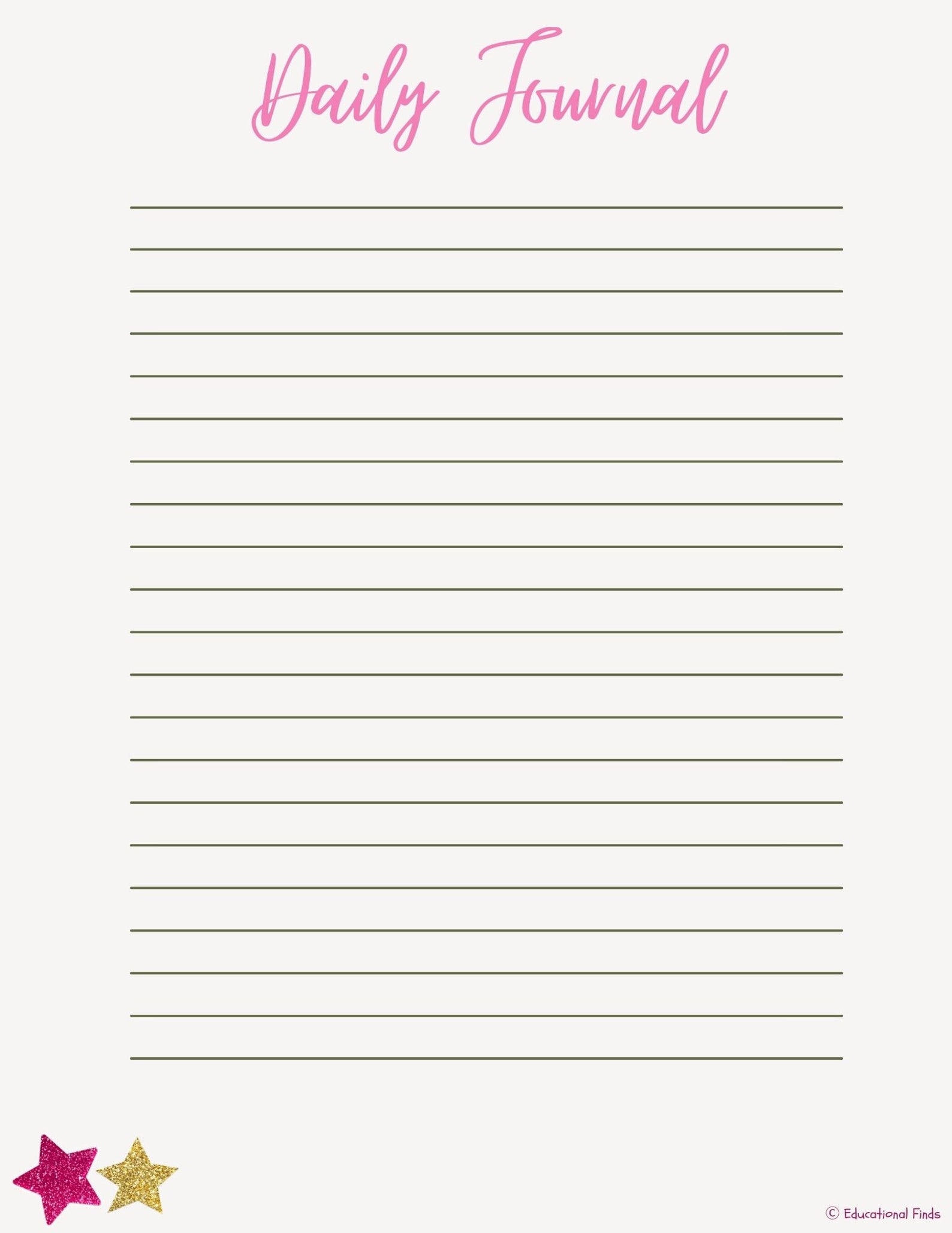 Daily Journal in Pink Digital, Printable - Etsy