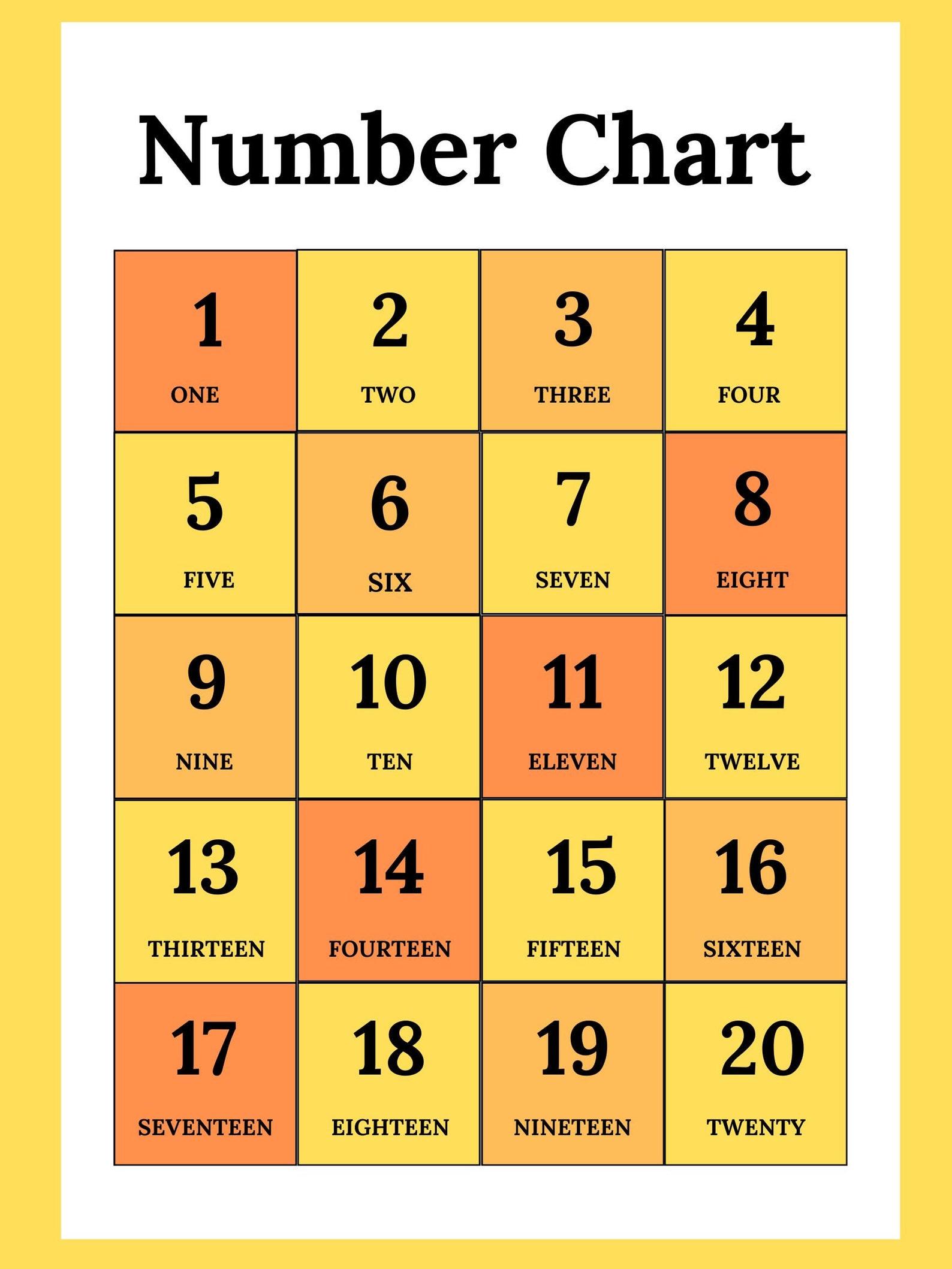 Numbers 1 20 Chart Poster Digital Printable Etsy numbers-1-20-chart-poster-digital-printable-etsy