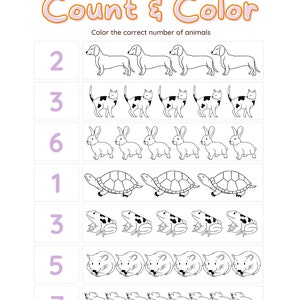 Count and Colour Book ( Digital, Printable) - Etsy