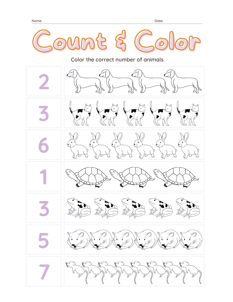 Count and Colour Book ( Digital, Printable) - Etsy