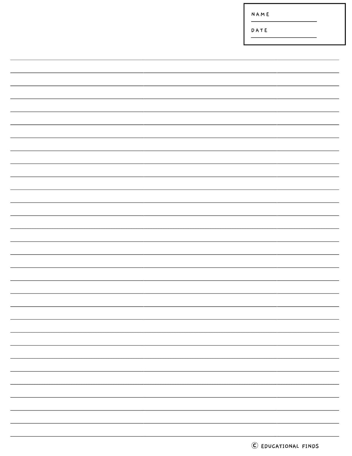 Lined Paper for Writing ( Digital, Printable, 2 Pages ) - Etsy