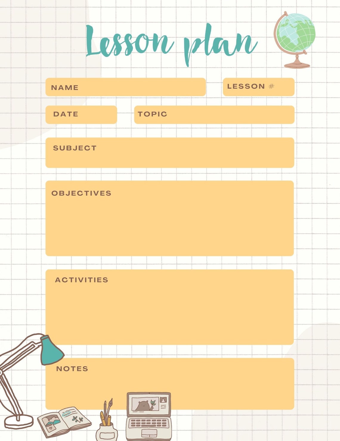 Lesson Plan Digital Printable - Etsy