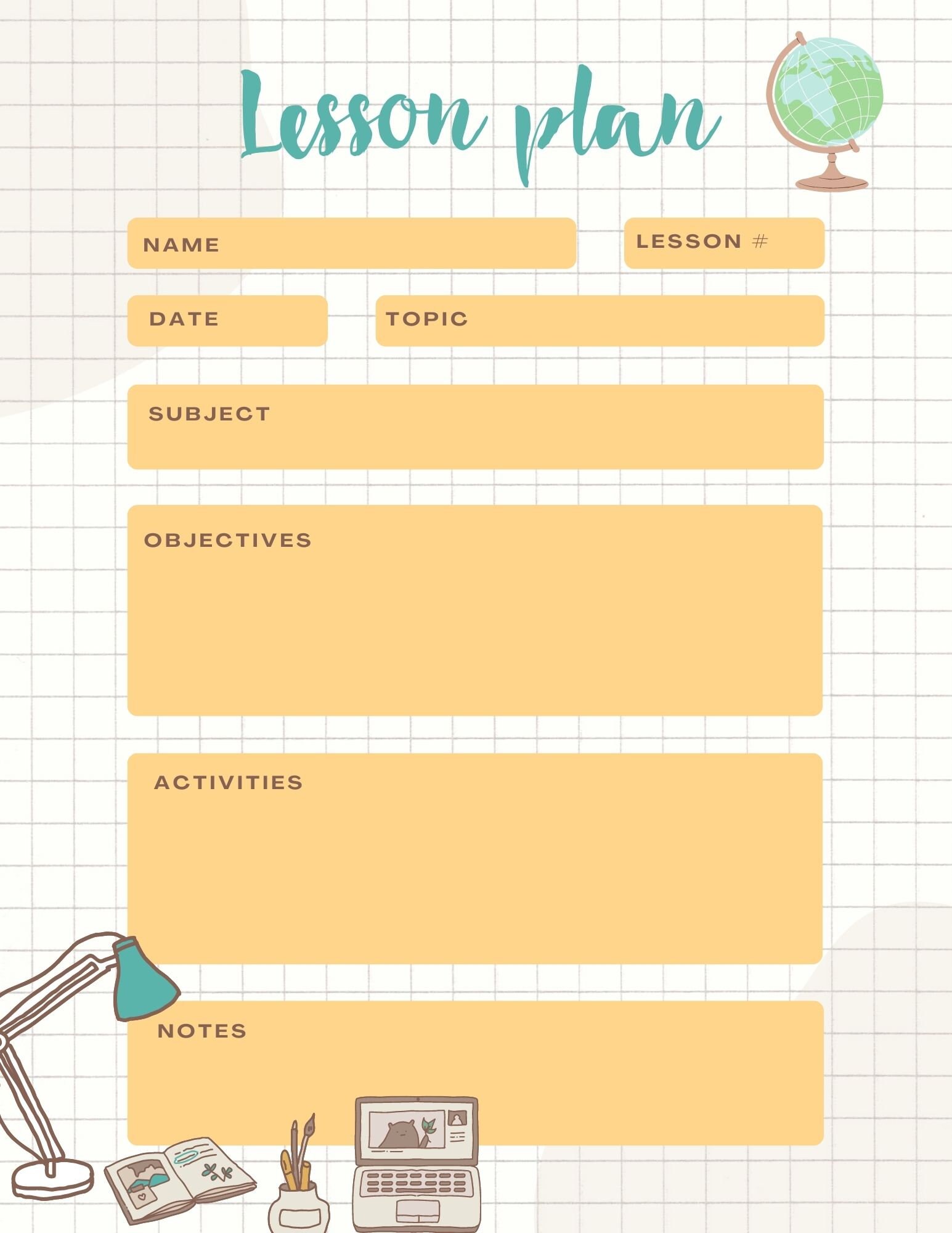 Lesson Plan Digital Printable - Etsy