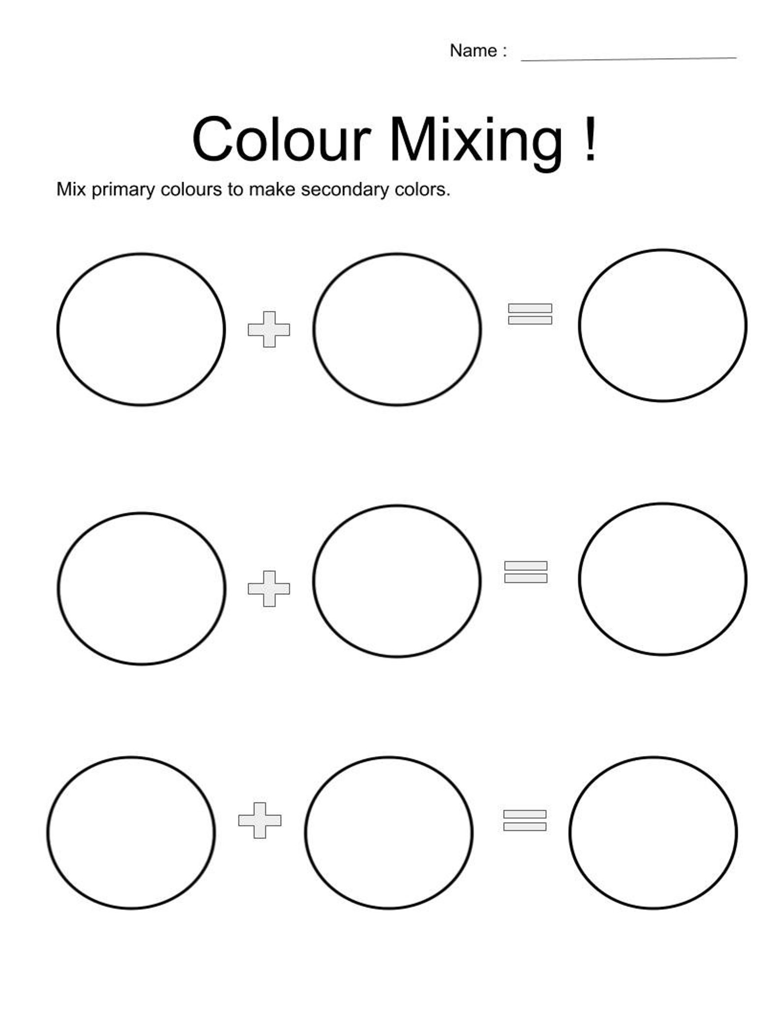 Primary and Secondary Colours Printable/digital - Etsy