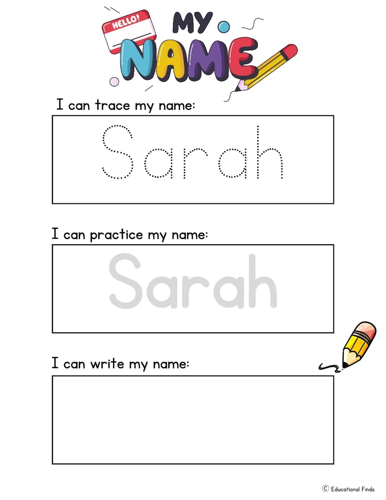 I Can Write My Name ,sara ,tracing Practice ( Digital , Printable ) - Etsy