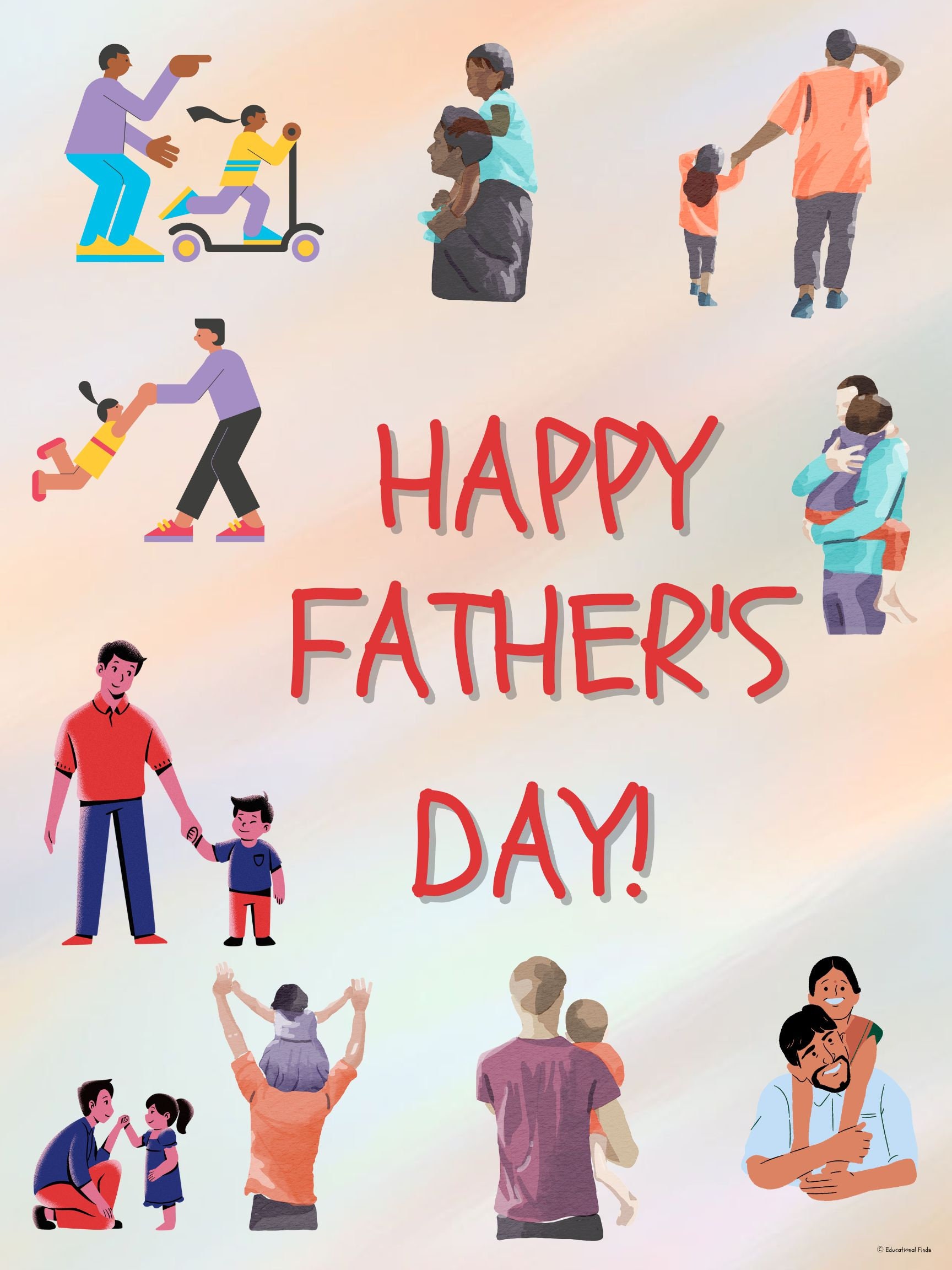 Happy Father's Day Poster (digital, Printable) - Etsy