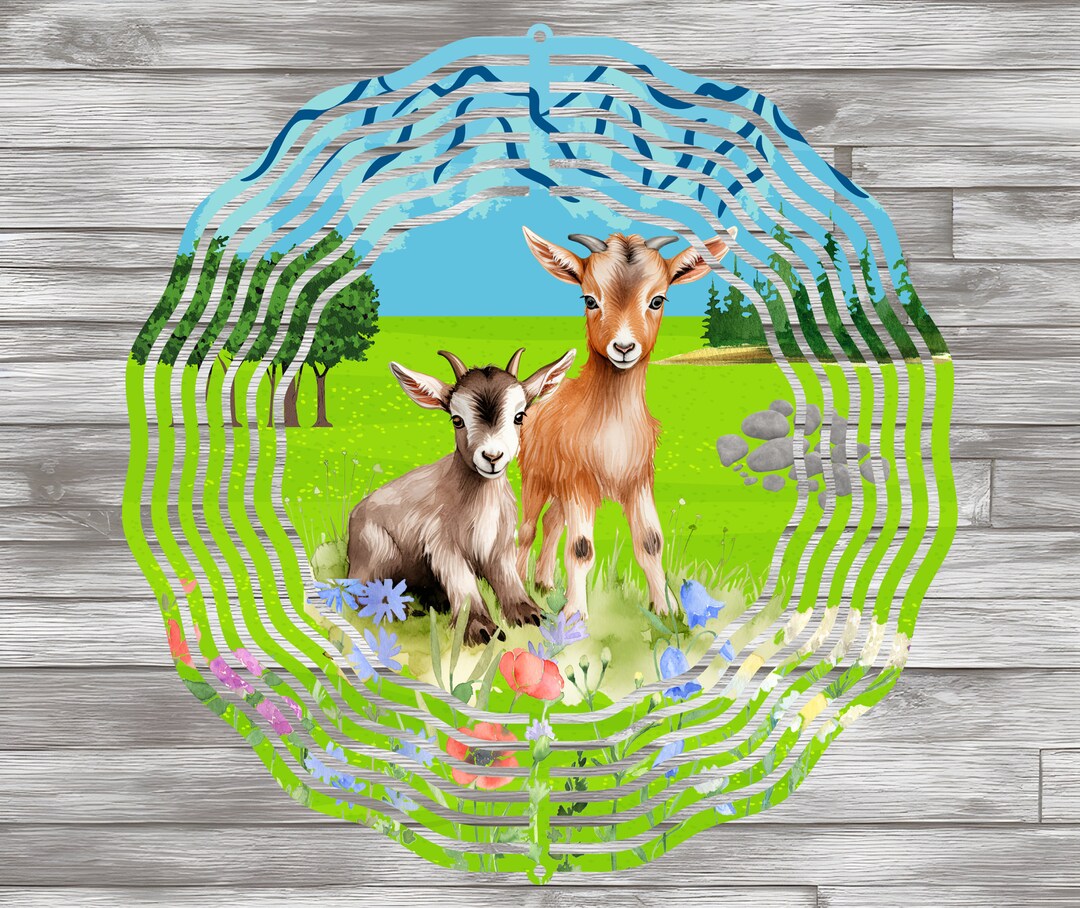 Goats in Meadow 10" Wind Spinner - Etsy