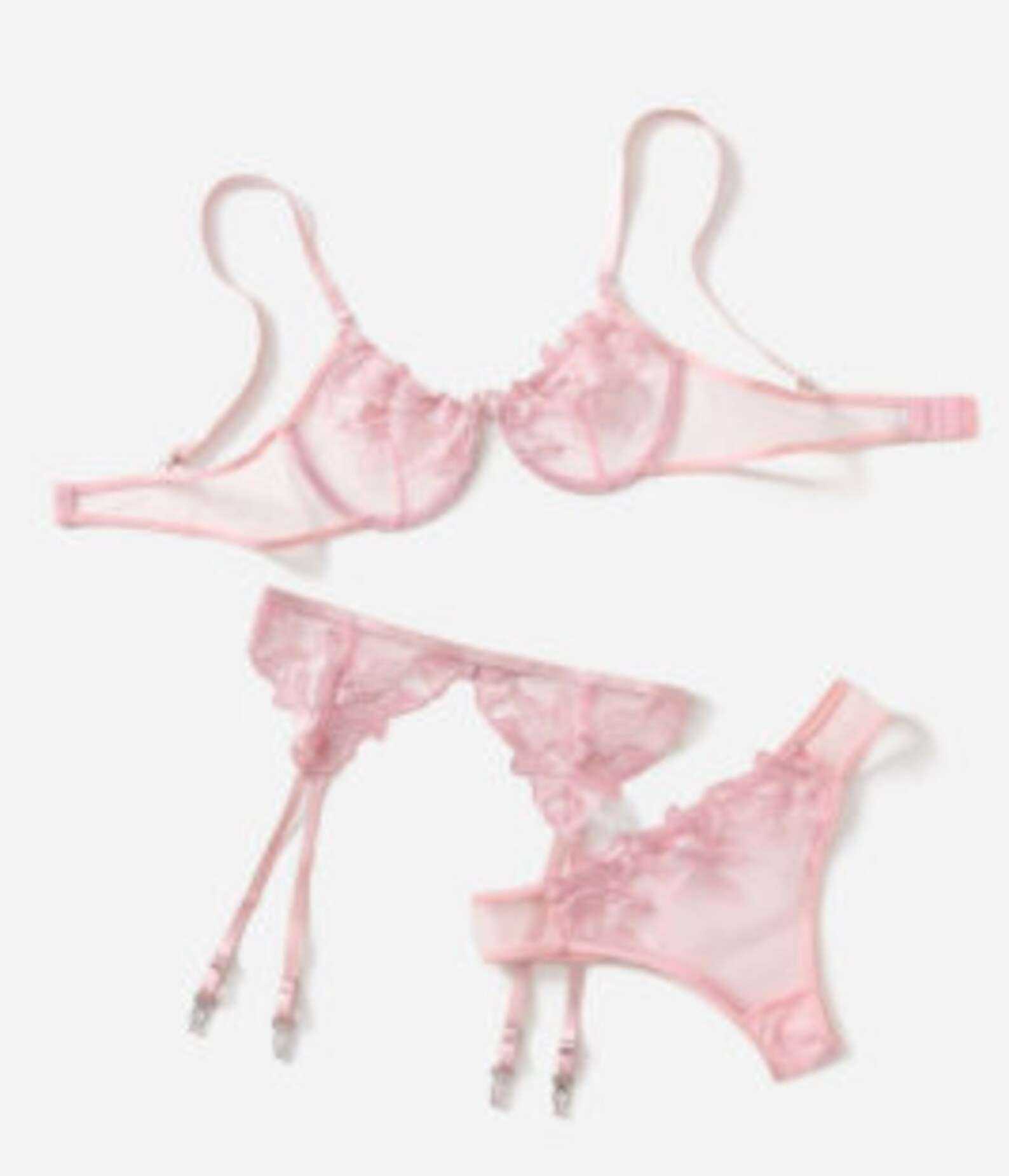 Lily Lingerie Set Pink Flower Lingerie Set Bridal T Sheer Etsy