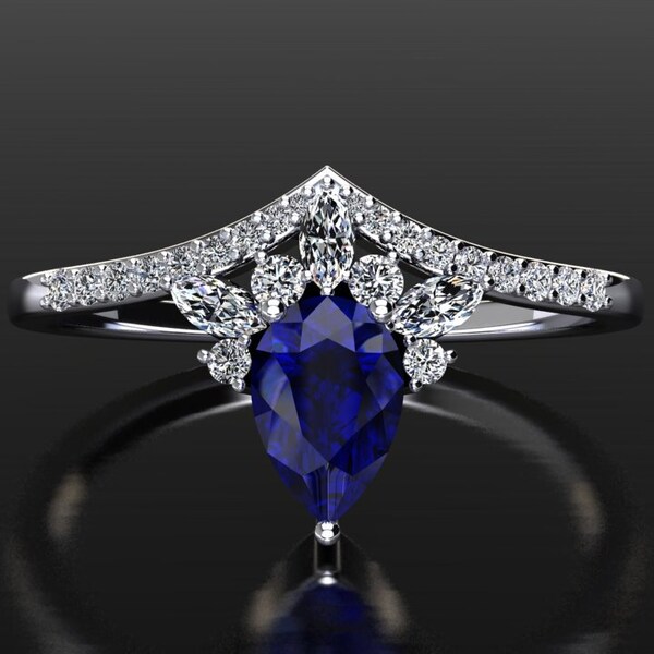Pear Shape Sapphire - Etsy