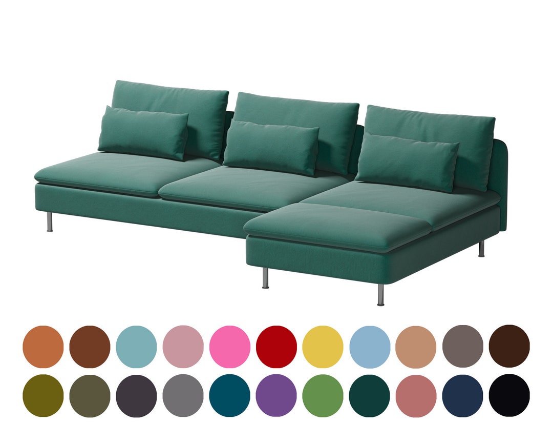 Soderhamn 3 Seat With Chaise Lounge Covers,custom Made Green Color ...
