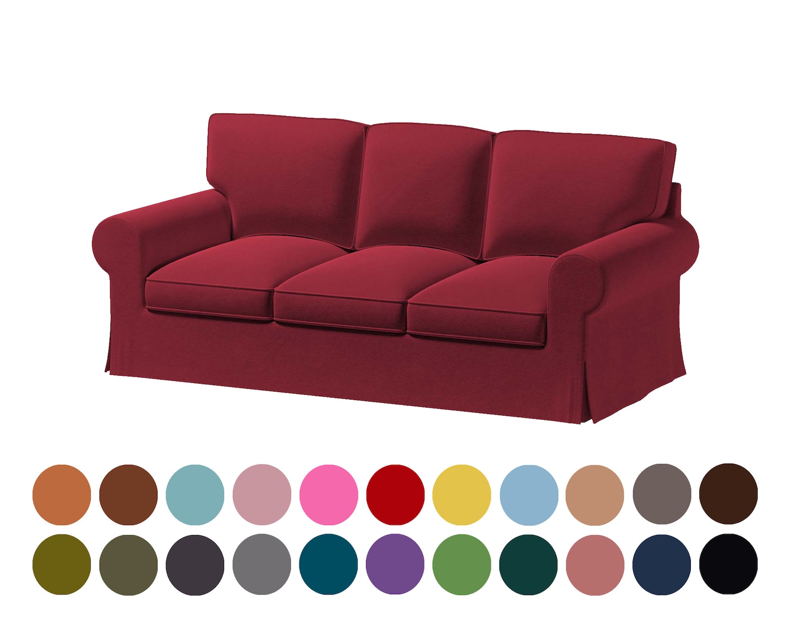 Ektorp 3 Seat Sofa Covers in Red Color for Christmas Gift,custom Made ...