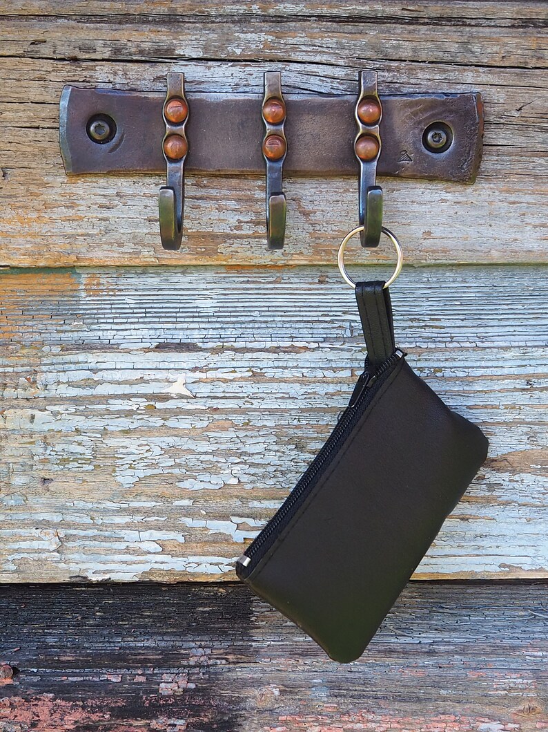 Hand Forged Iron Wall Hanger With Three Hooks, Key Hanger, Jewelry Rack ...