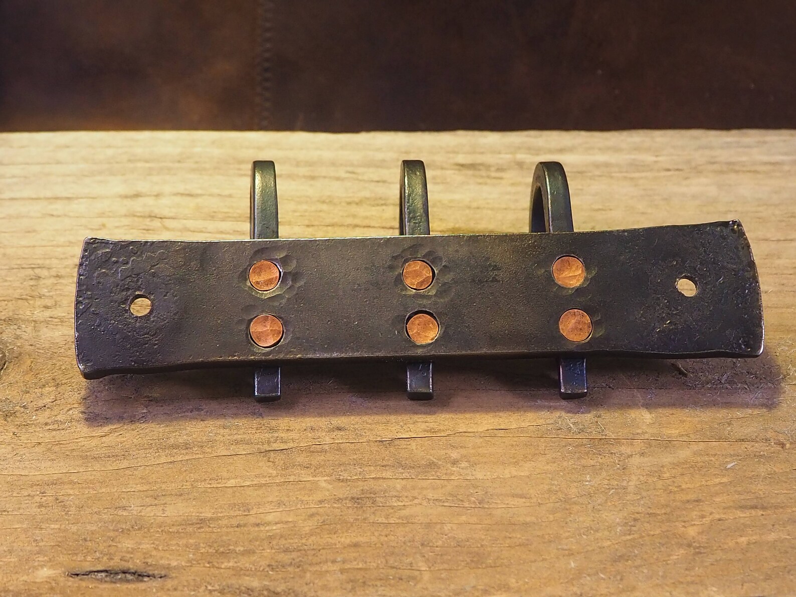 Hand Forged Iron Wall Hanger With Three Hooks, Key Hanger, Jewelry Rack ...