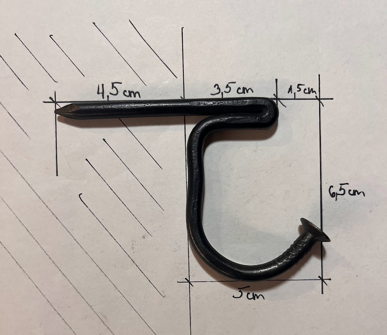 Forged Iron Nail Hooks, Set of 3, Rustic Wall Hooks - Etsy